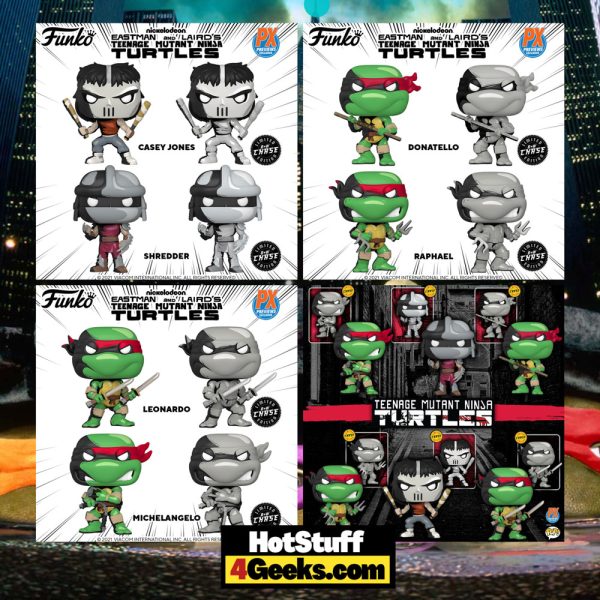 12 NEW Pops! TMNT With Black & White Chase - PX Exclusives