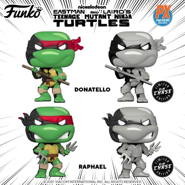 12 NEW Pops! TMNT With Black & White Chase - PX Exclusives