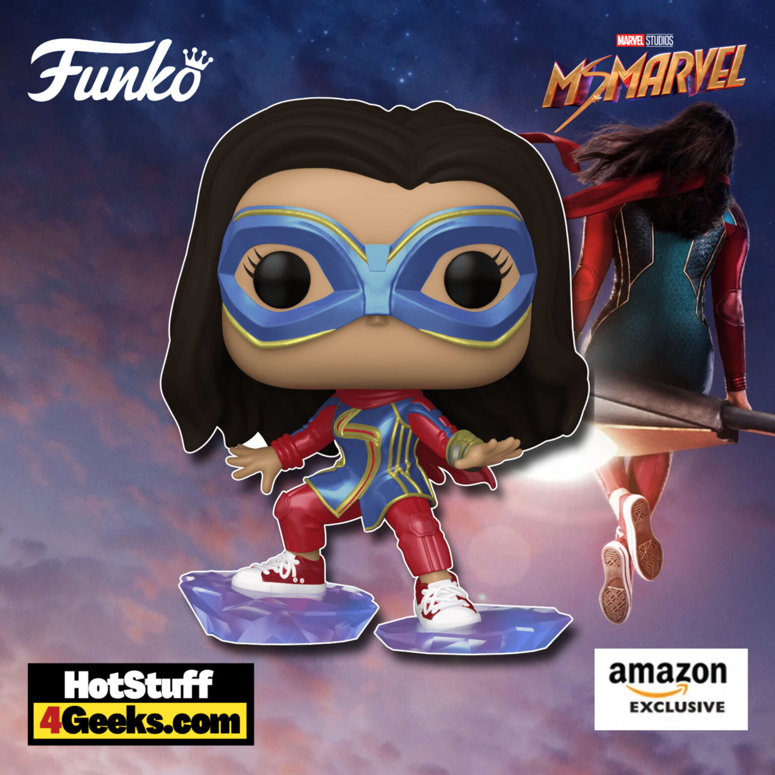 2022 NEW Ms. Marvel w/ Hard Light Power Funko Pop! Exclusive