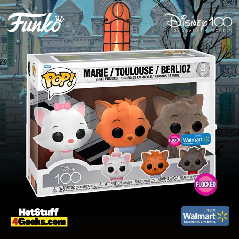 2023 NEW Disney 100: Aristocats Flocked 3-Pack Funko Pops! Exclusive