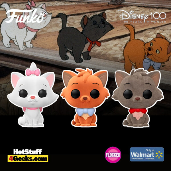 2023 NEW Disney 100: Aristocats Flocked 3-Pack Funko Pops! Exclusive