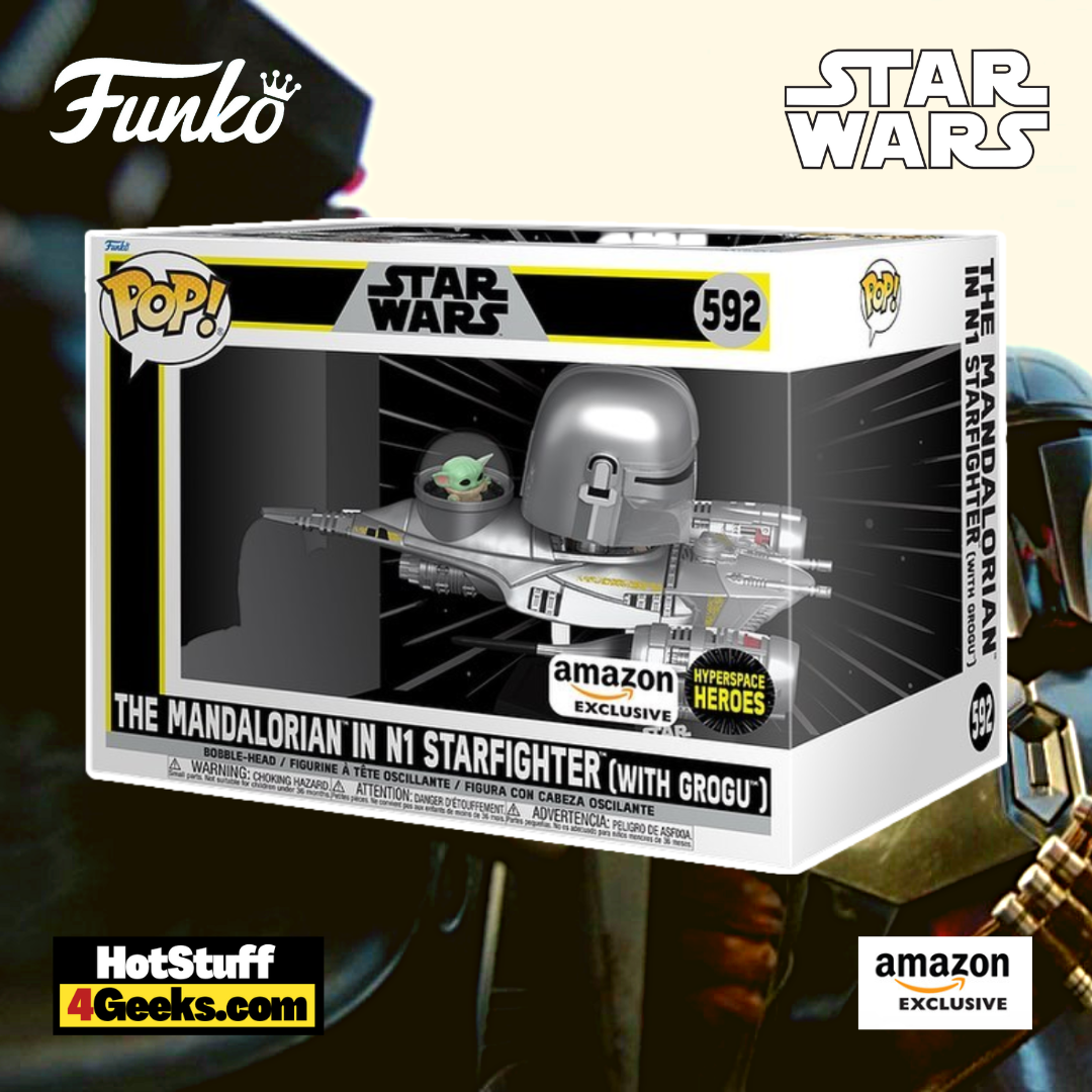 2023 NEW Mando in N-1 Starfighter (W/ Grogu) Funko Pop! Ride